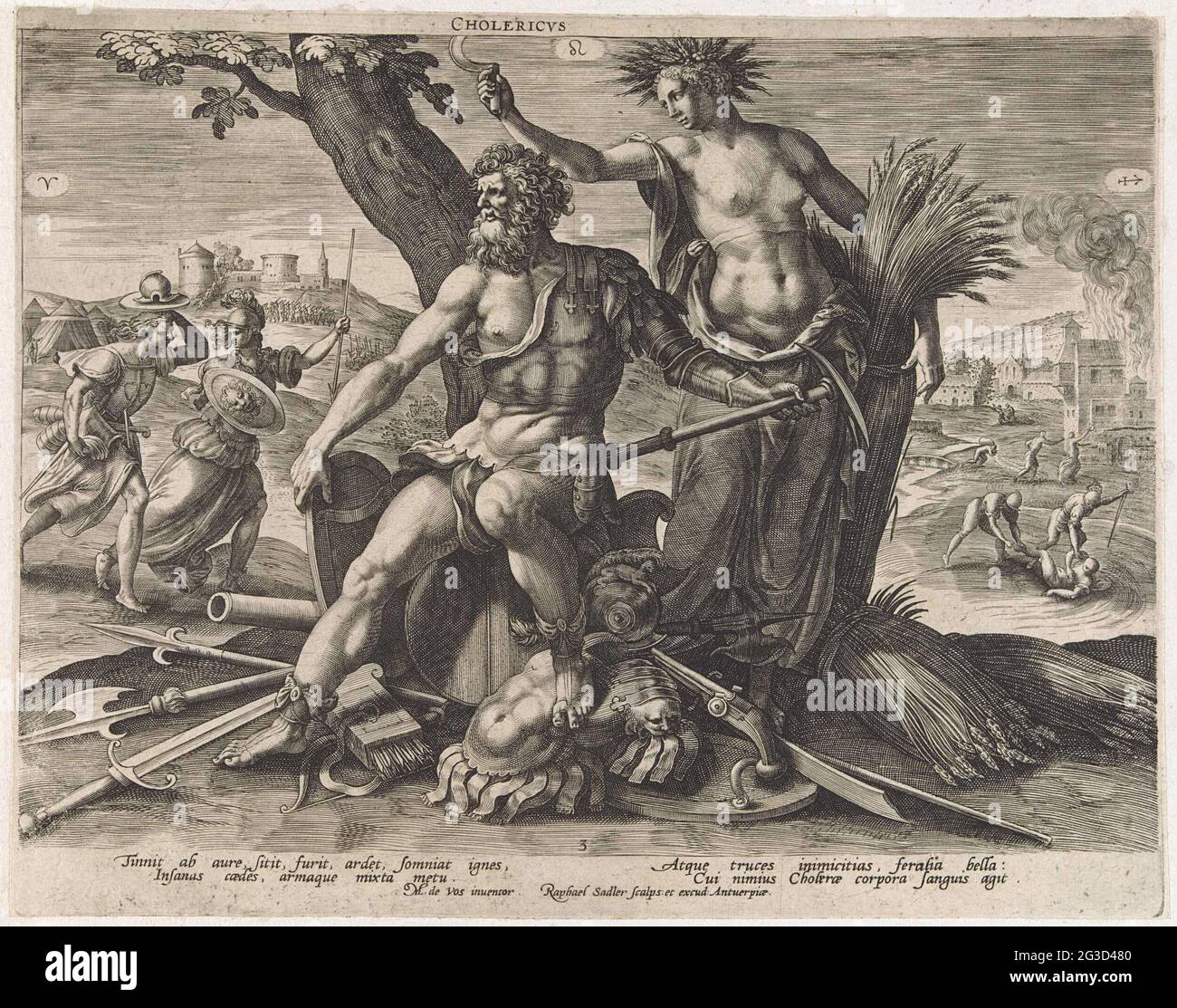 Choleric temperament; Four temperaments. Ceres with a sickle and ...