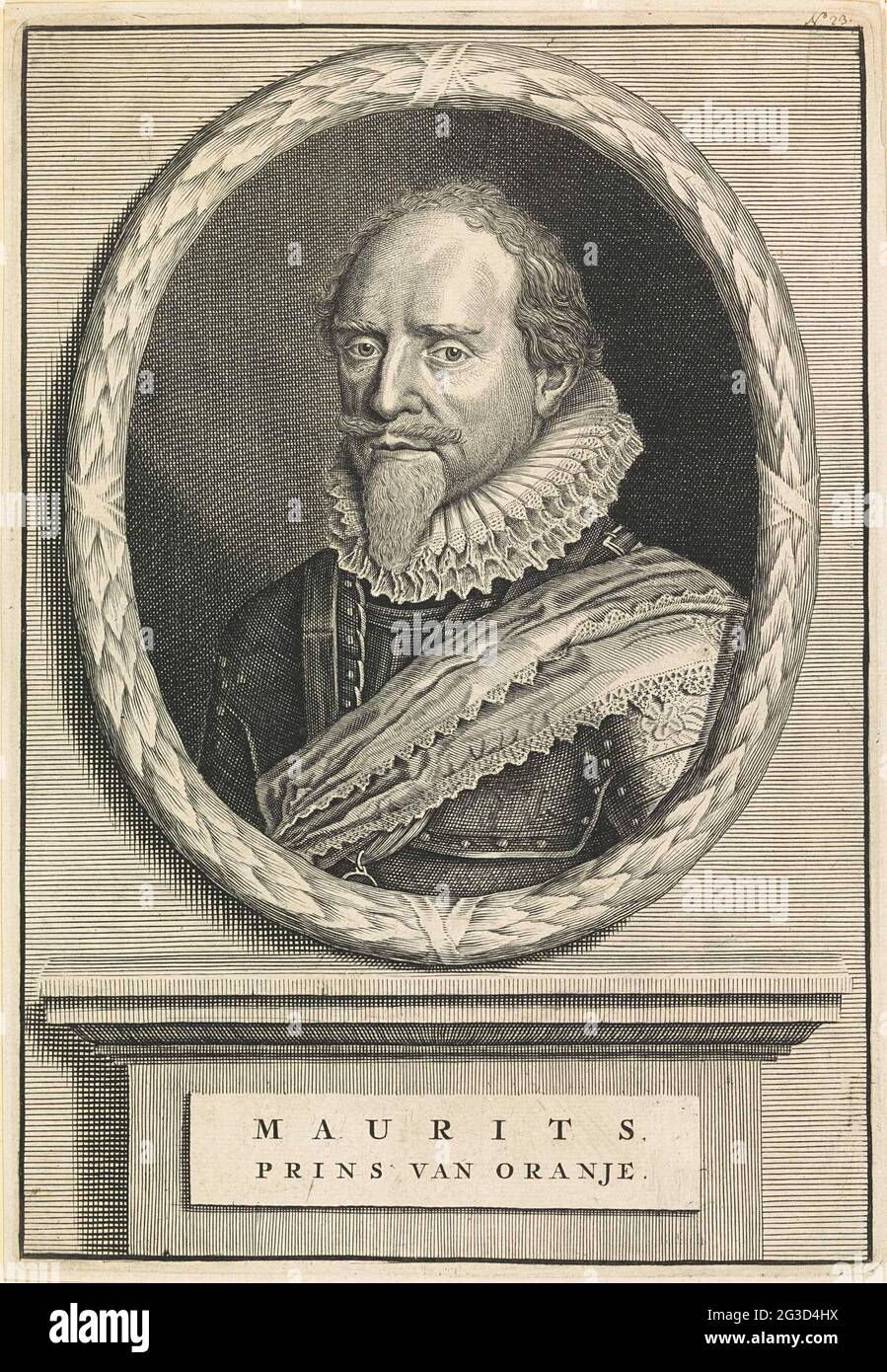 Portrait of Maurits, Prince of Orange. Portrait of Maurits in an oval ...