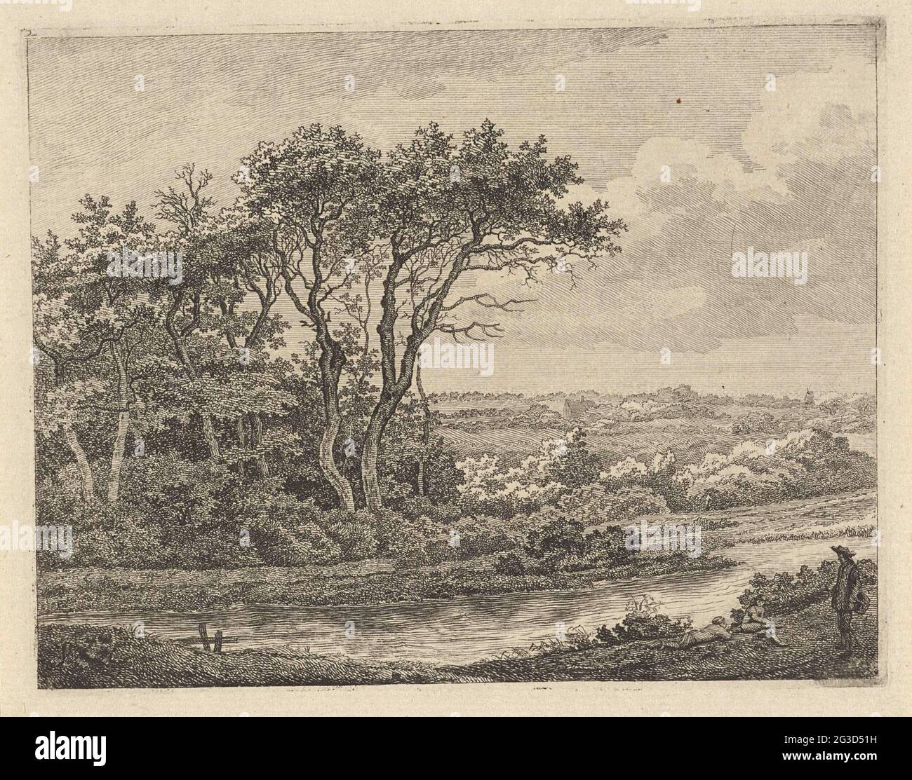 Landscape with river. Landscape with river. Right in the foreground ...