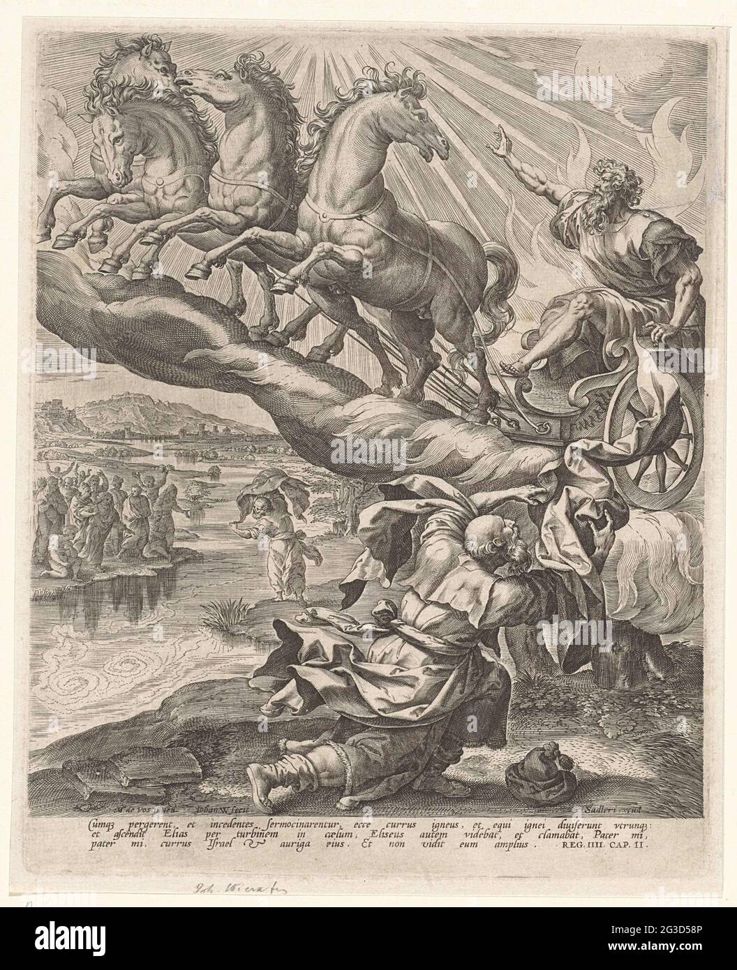 Ascension of Elia; Scenes from the Old Testament. Elia becomes a car ...
