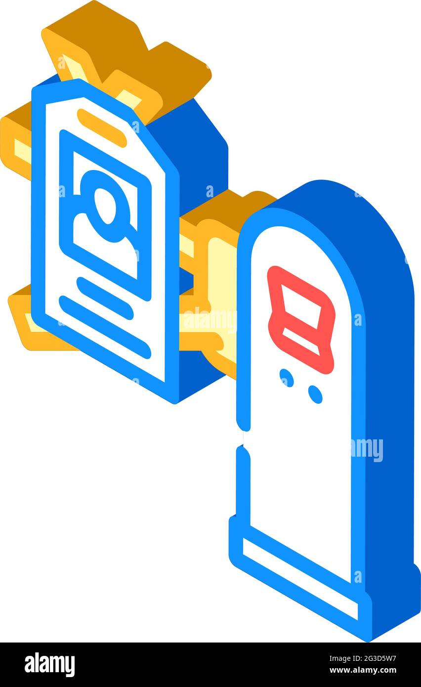 pass key for entry to canteen isometric icon vector illustration Stock ...