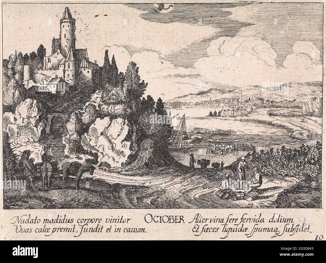 October; October; The twelve months, with village scenes, copies ...