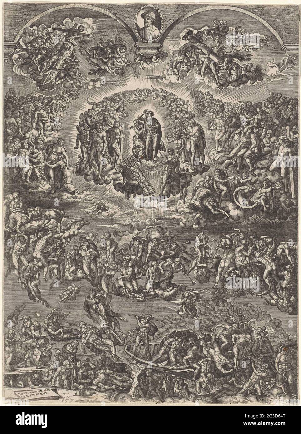 Last judgement. Christ acts as a judge. He stands next to Mary on a ...