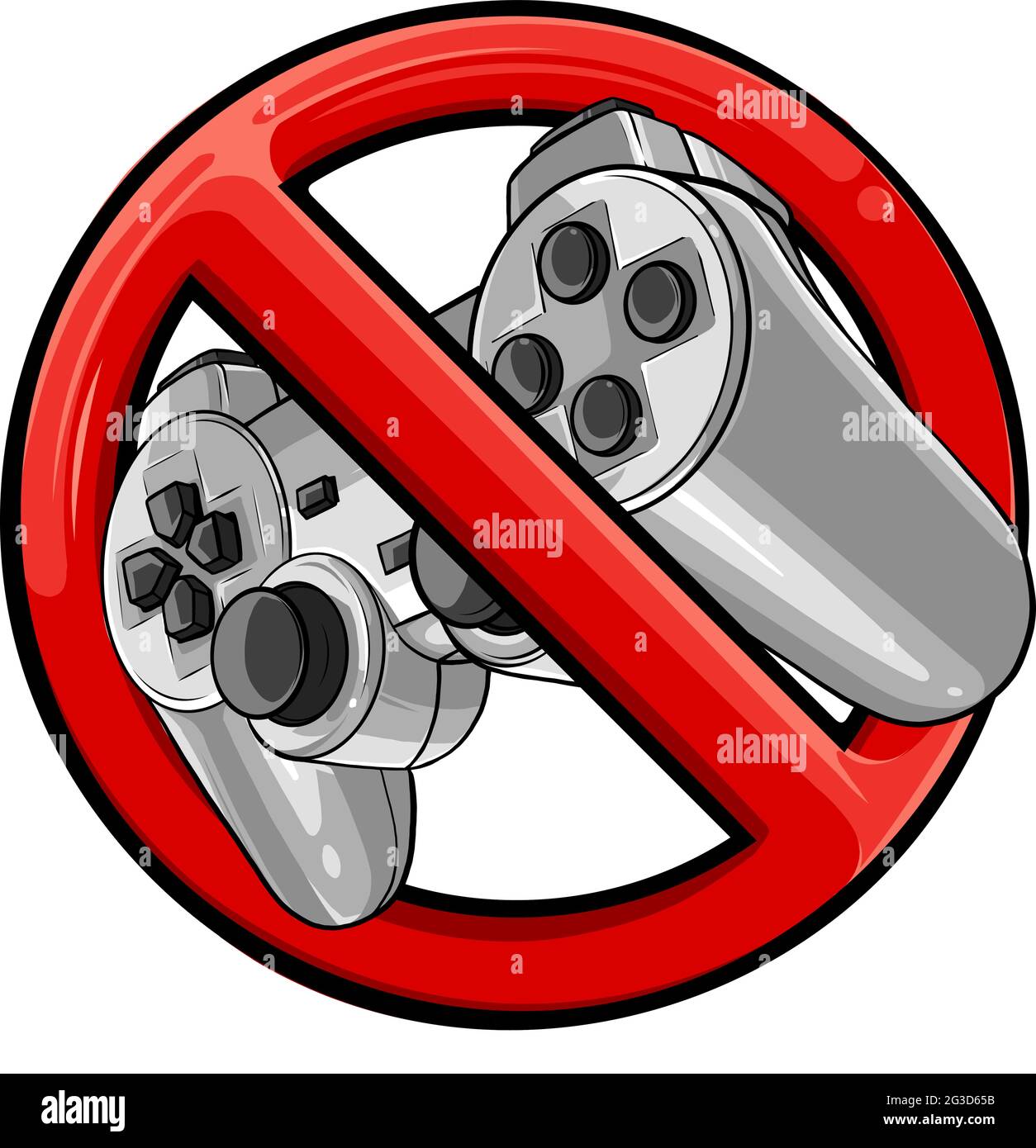 Symbol Of Prohibition Gaming Controller Vector Illustration Stock