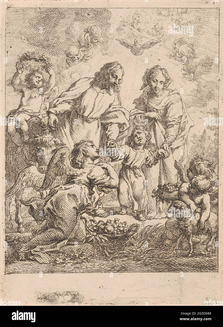 Holy Family. Under the watchful eye of God the Father in Heaven and the ...