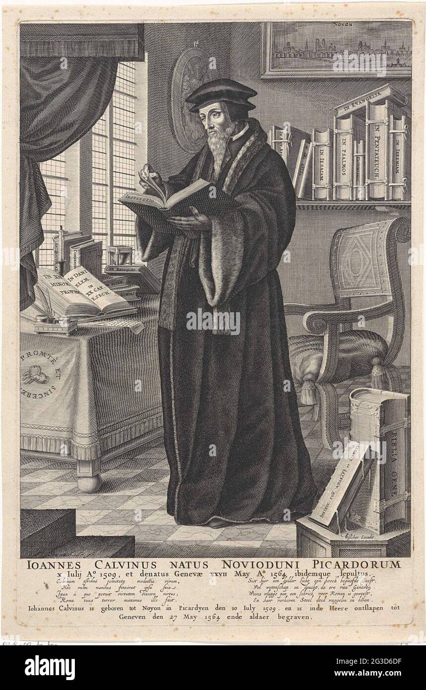 Portrait of Johannes Calvin. Portrait of church reformer Johannes ...