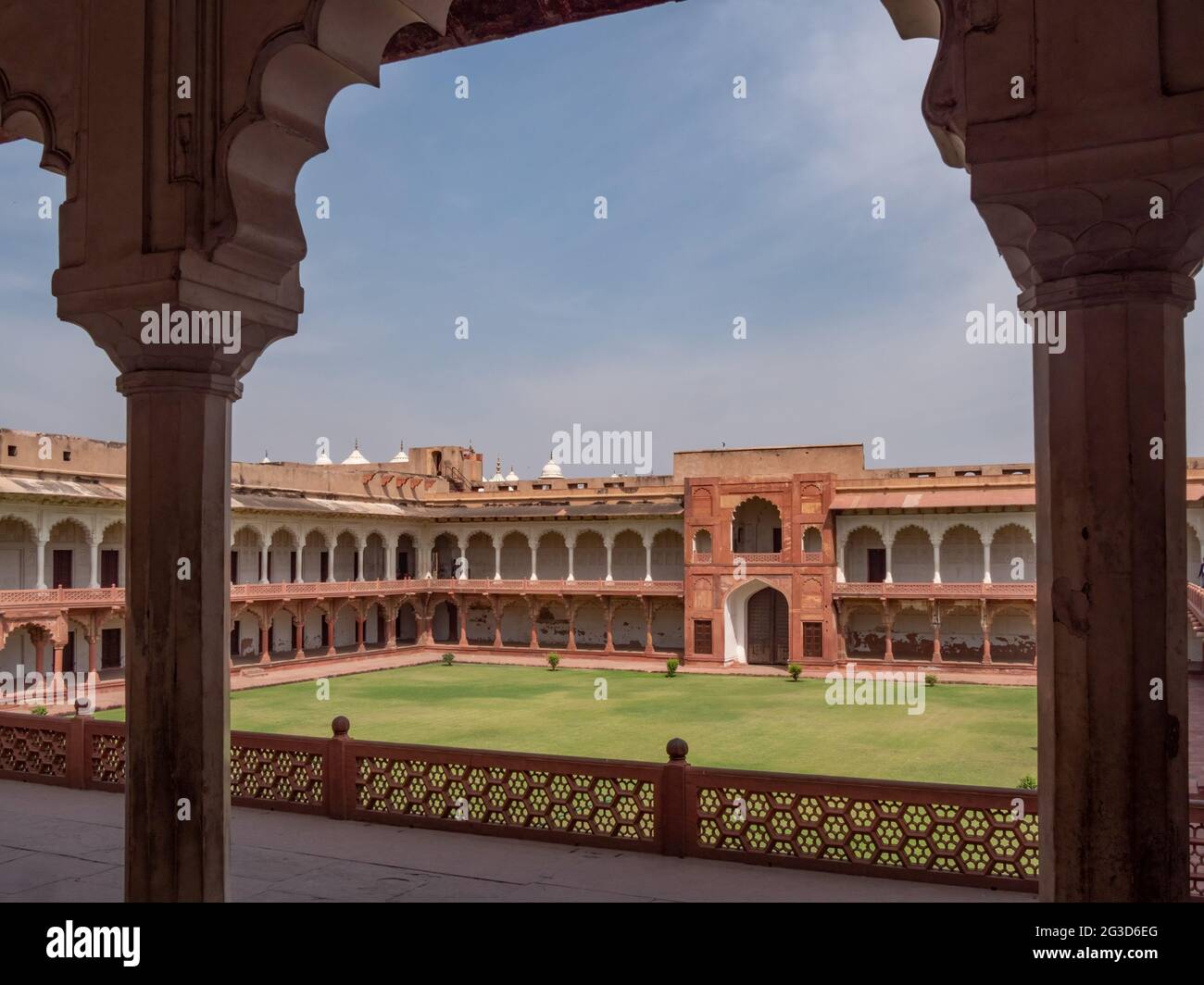AGRA, INDIA - MARCH, 28, 2019: the exterior of a palace building and ...