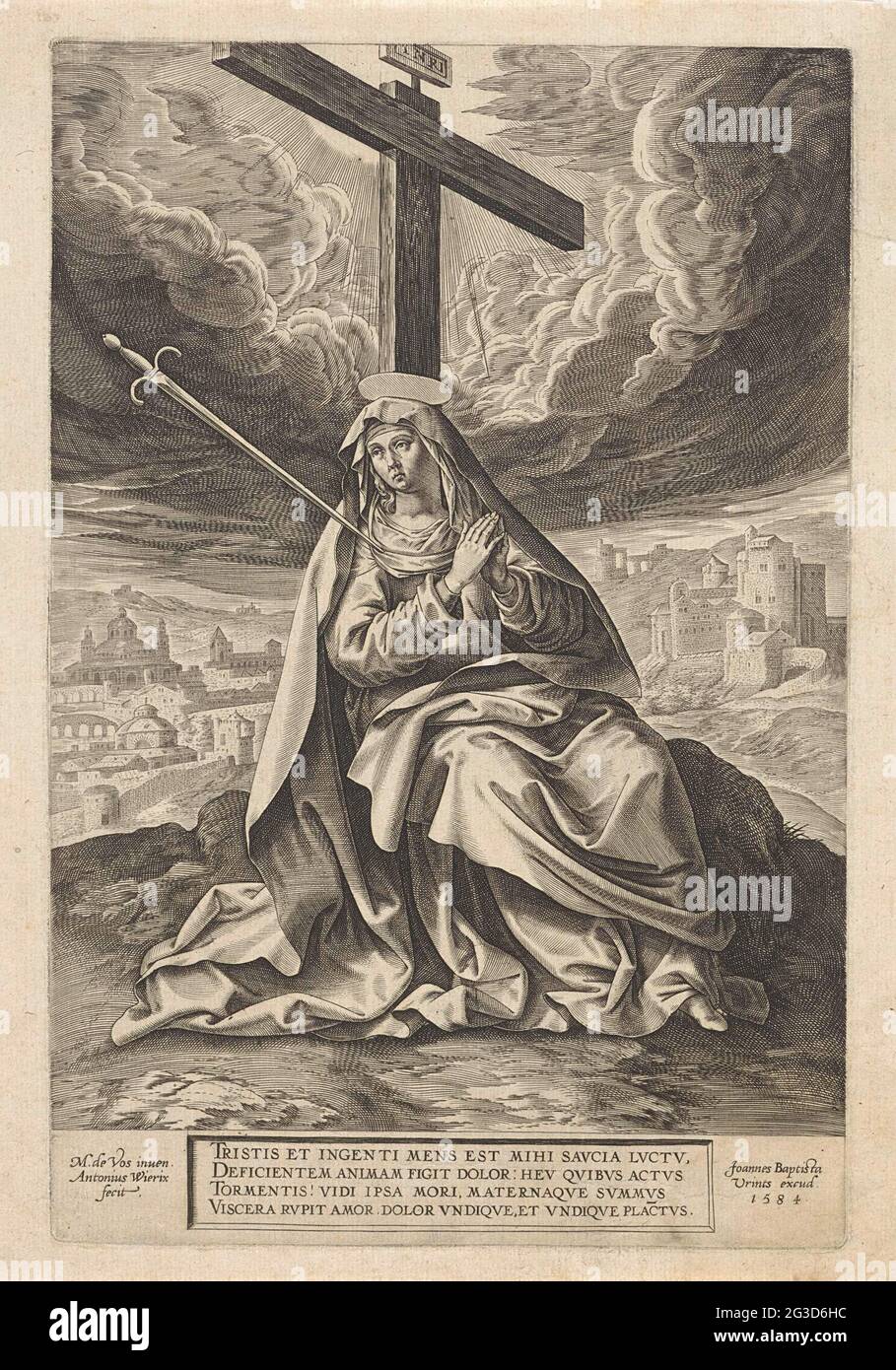 Maria like Mater Dolorosa. Maria is sitting with a sword in her chest ...