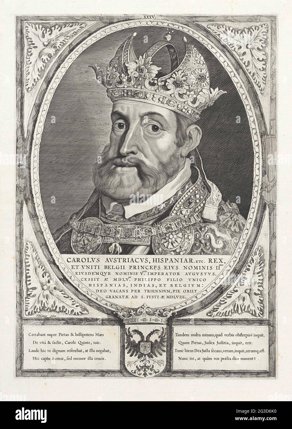 Portrait of Charles V van Habsburg; Carolvs Avstriacvs, Hispaniar. etc ...