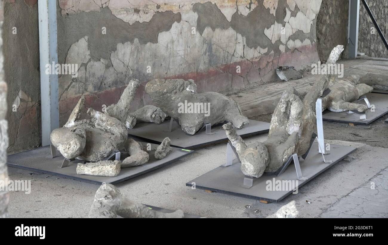 NAPLES, ITALY- JUNE, 13, 2019: several of the famous plaster casts of ...