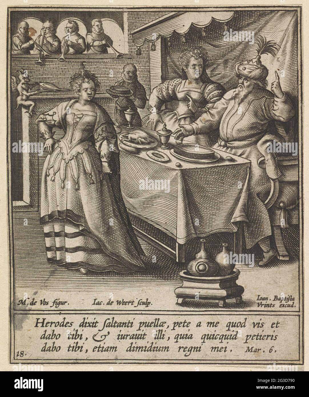 Herod swears to fulfill Salomes; Life of John the Baptist; Vita b ...