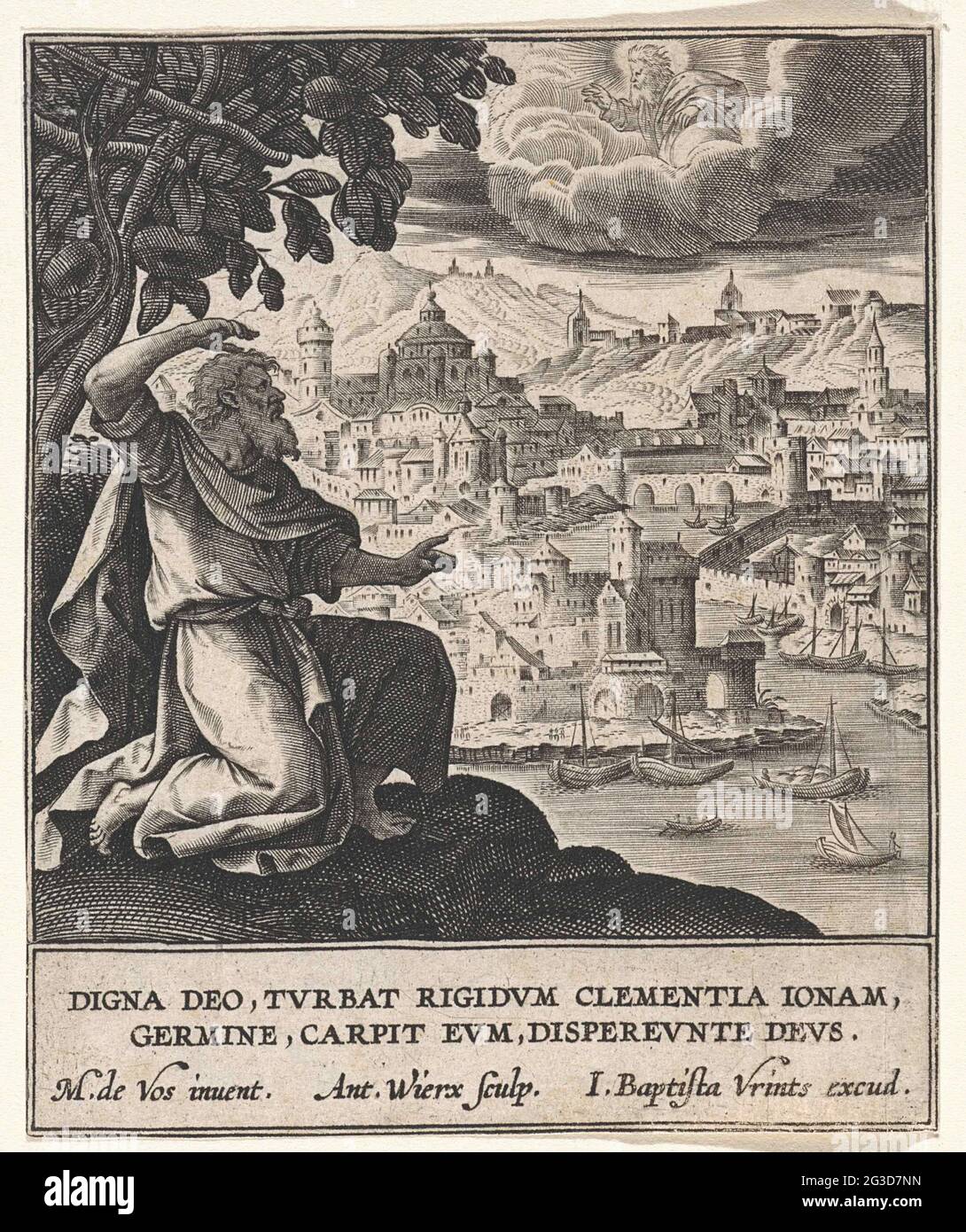 Jonah is under the wonder tree; History of Jonah. Jonah sits on a rock ...