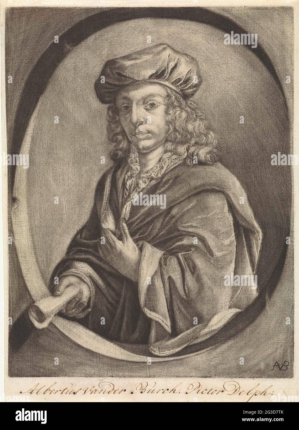 Self-portrait. Self-portrait of the painter Albertus van der Burch ...