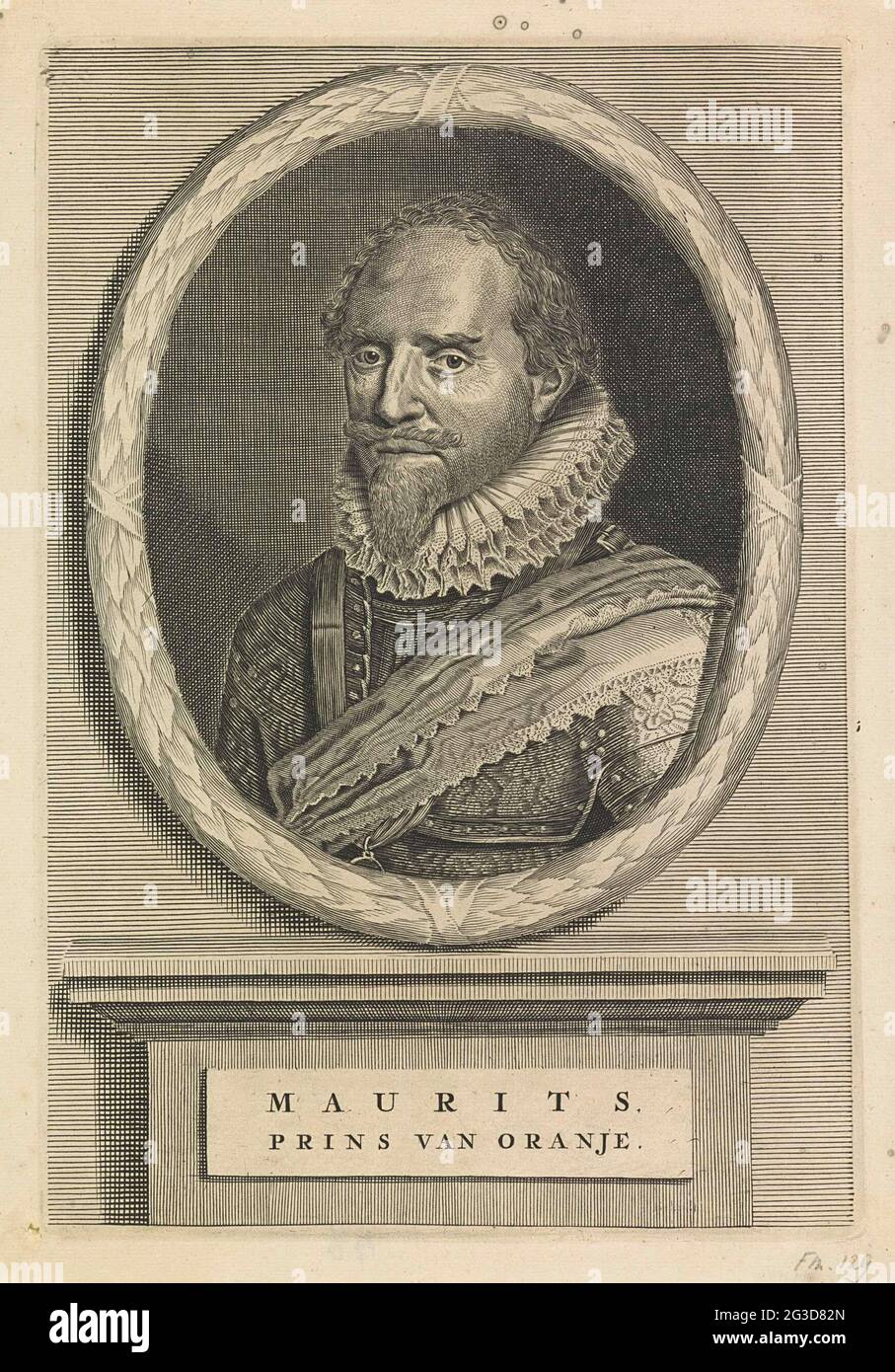Portrait of Maurits, Prince of Orange. Portrait of Maurits in an oval ...