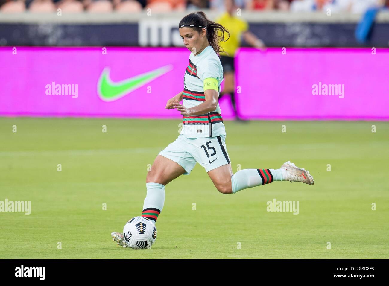 June 13, 2021: Portugal defender Carole Costa (15) controls the ball ...