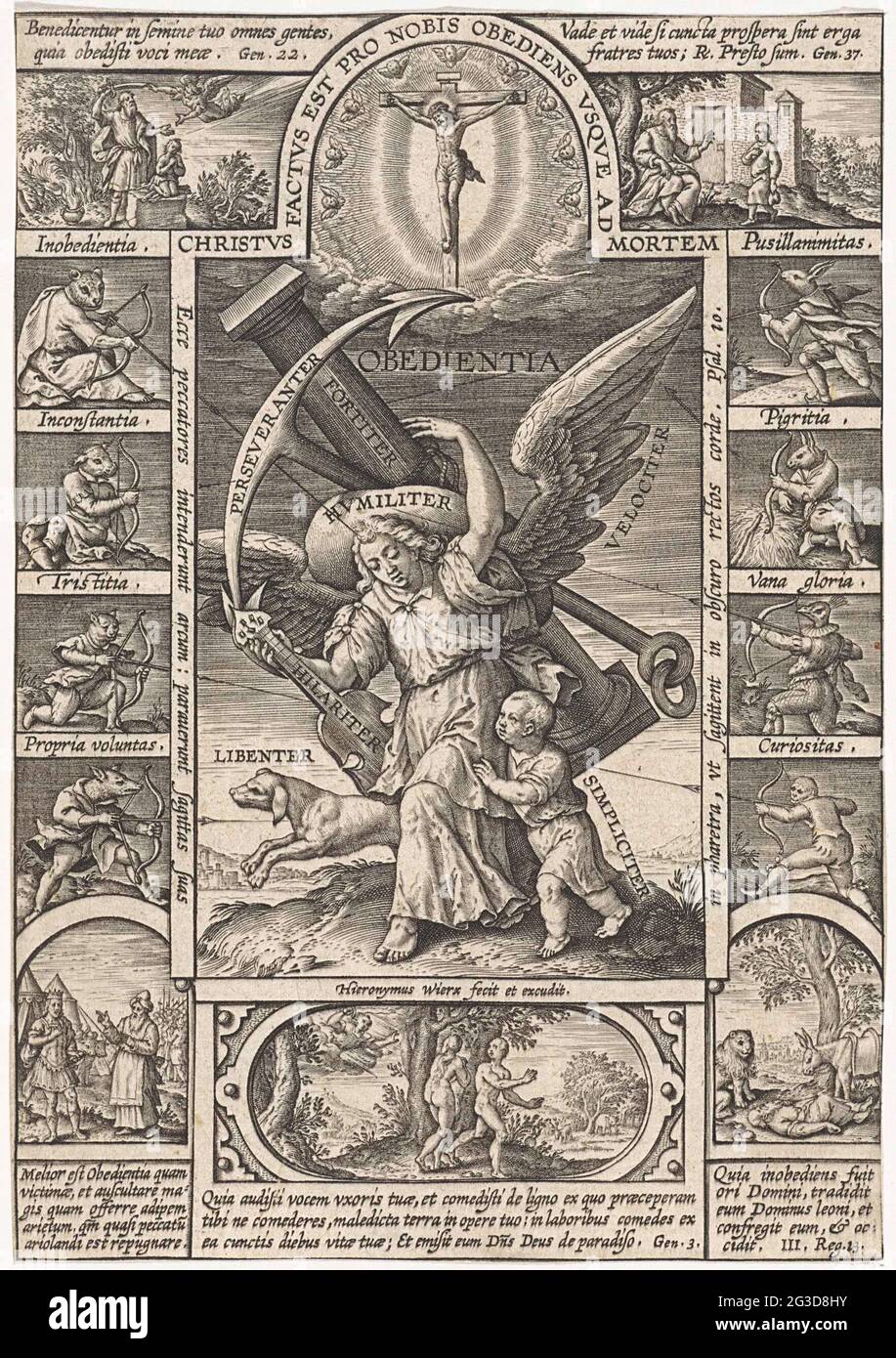 Allegory on obedience; Obedientia. The personification of obedience ...