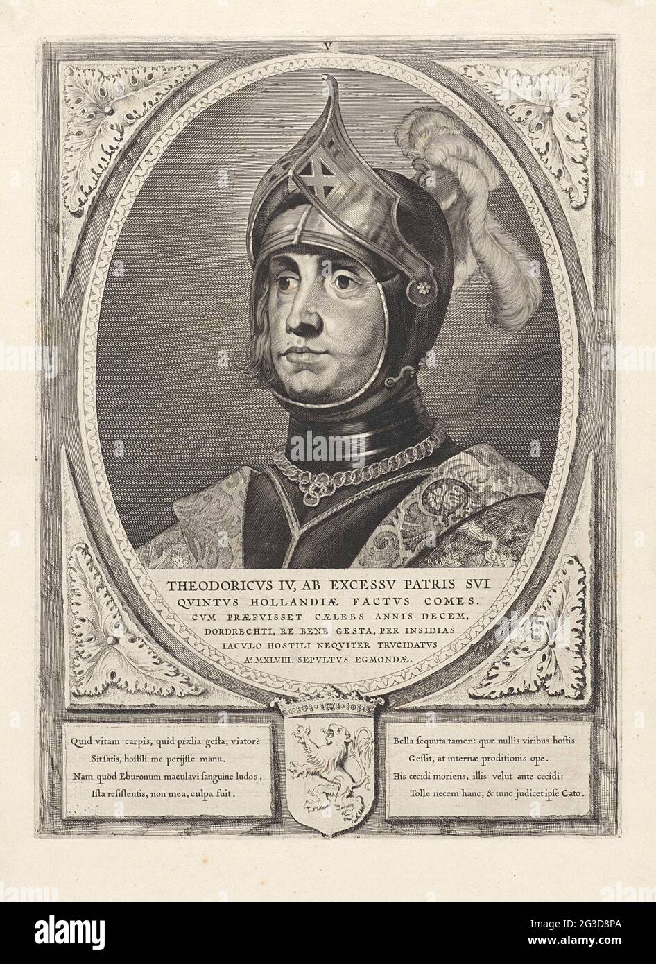 Portrait of Dirk IV, Count of Holland; Theodoricvs IV, AB ExcessV ...