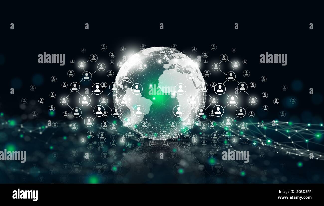 Global connected of digital world data technology Concept. Internet ...