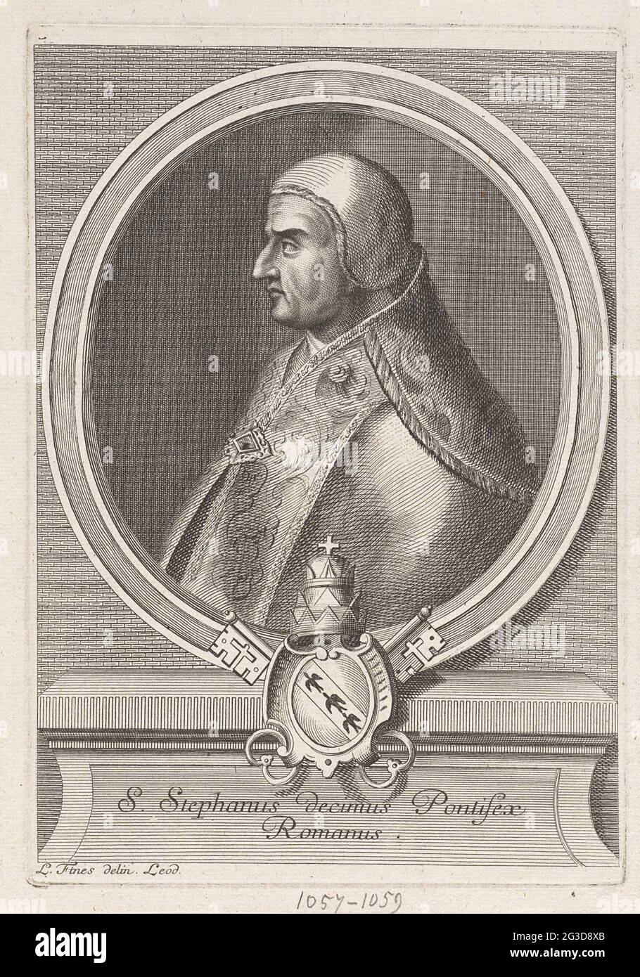 Portrait of Pope Stefanus IX (x); S. Stephanus Decimus Pontifex Romanus ...
