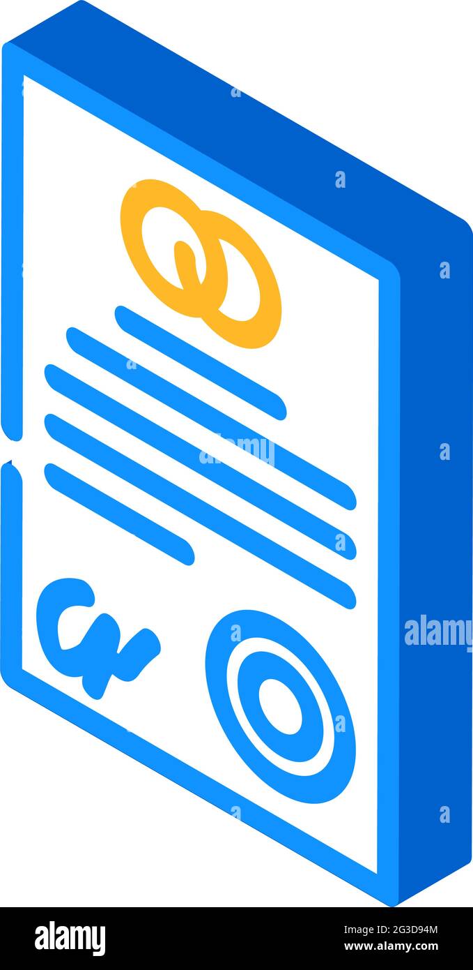marriage contract isometric icon vector illustration Stock Vector Image ...