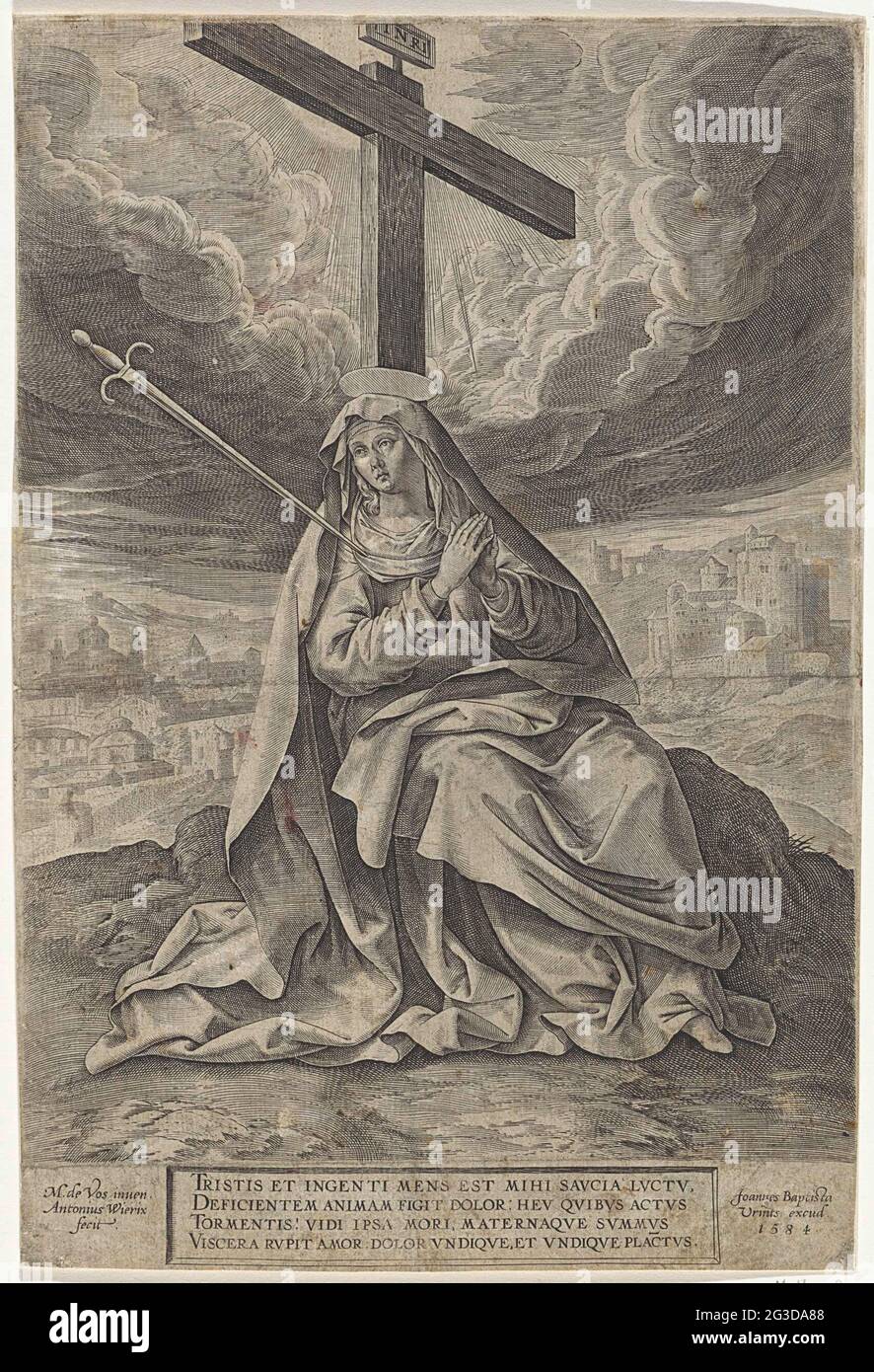 Maria like Mater Dolorosa. Maria is sitting with a sword in her chest ...