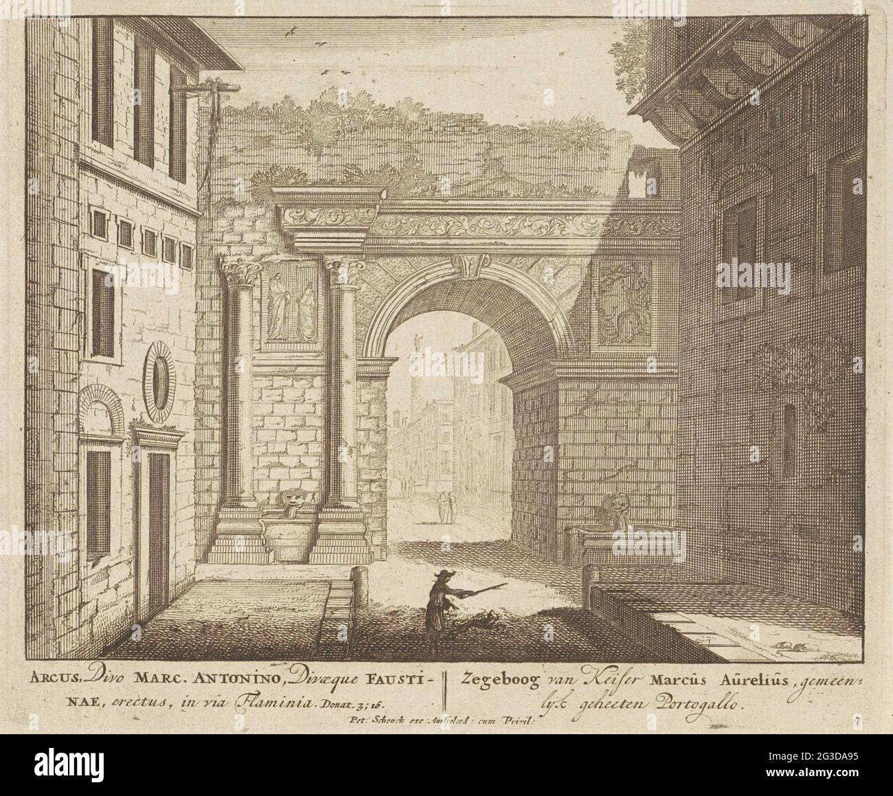 Blessed arch of emperor Marcus Aurelius in ruinous state; Said bow of ...