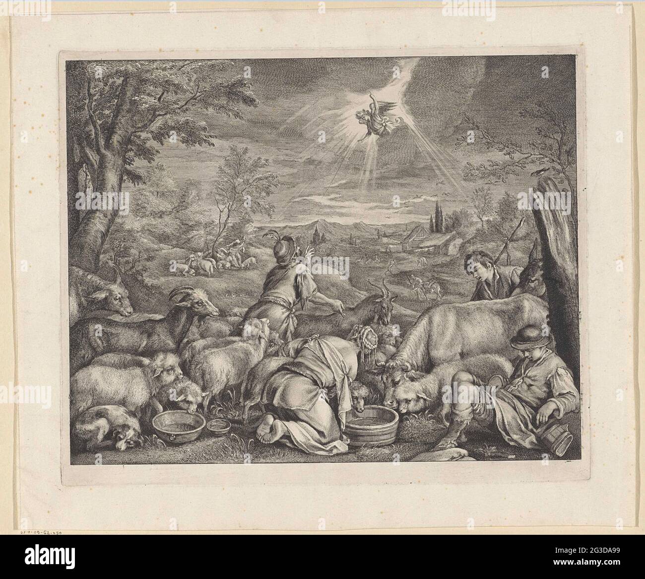 Abraham leaves Sichem / proclamation to the shepherds. This print is ...