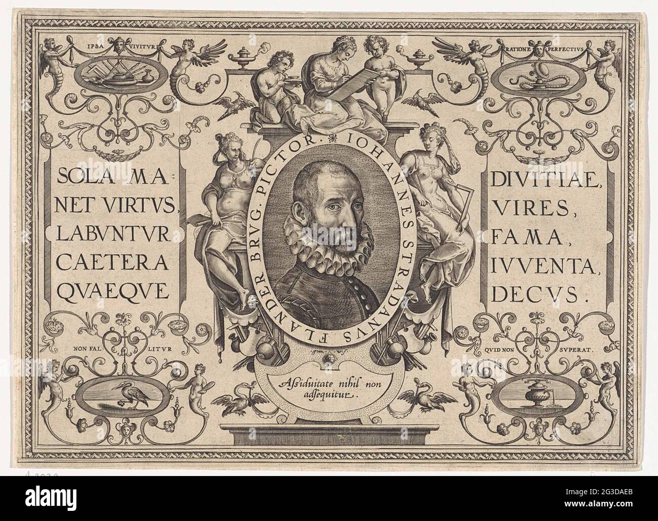 Portrait of the painter Jan van der Straet (Stradanus). His portrait is ...