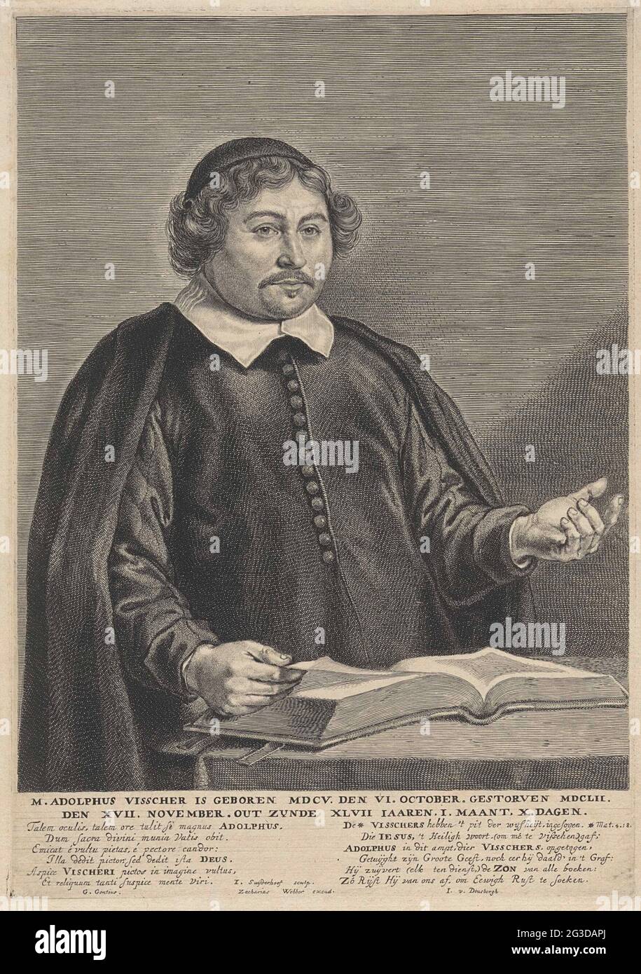 Portrait of Adolf Visscher. Portrait of Adolf Visscher, Pastor in ...