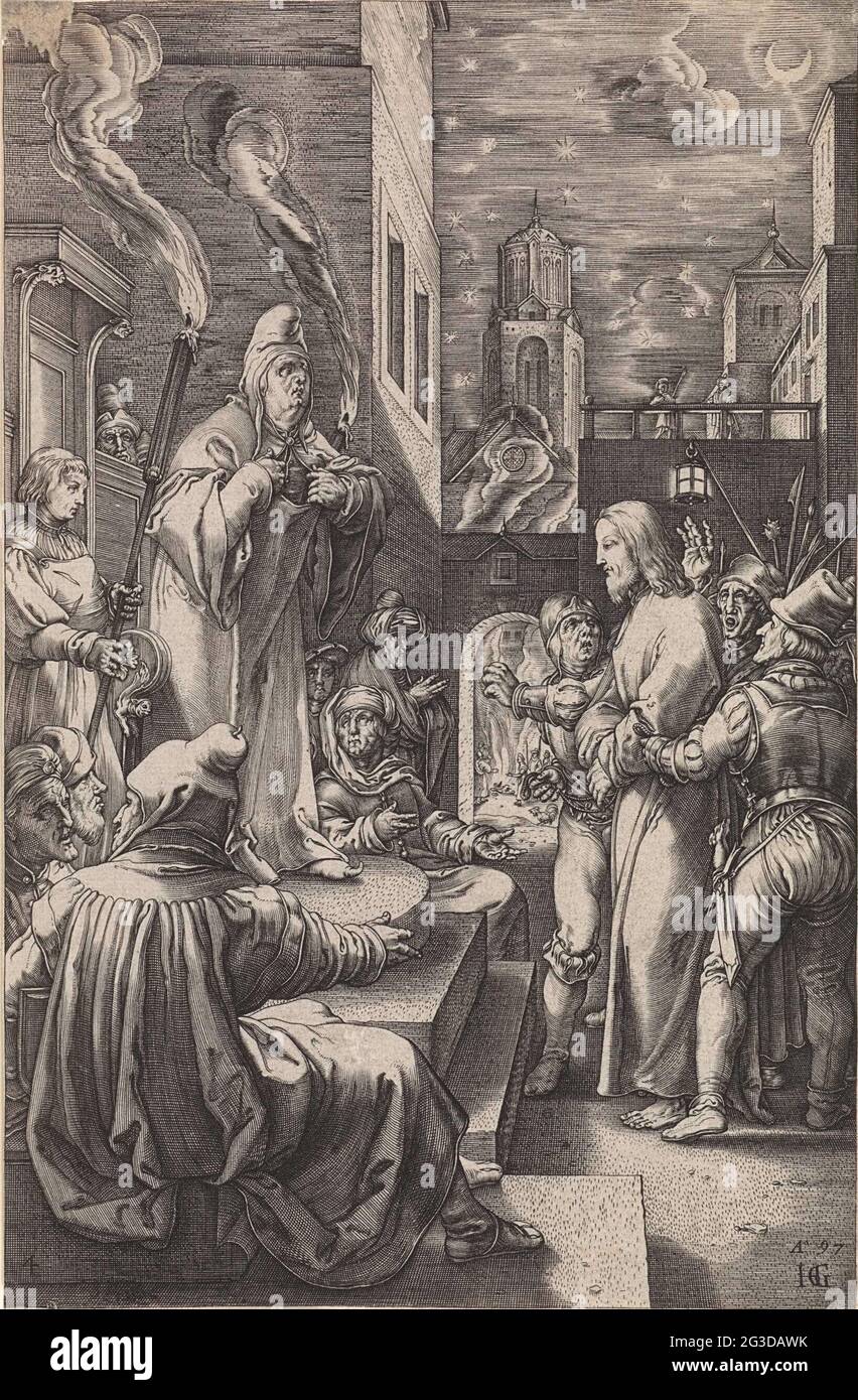 Christ for Kajafas; The passion. Christ is brought to the high priest ...