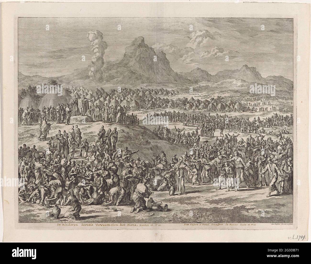 Collection of the manna by the Israelites; The children of Israel's ...