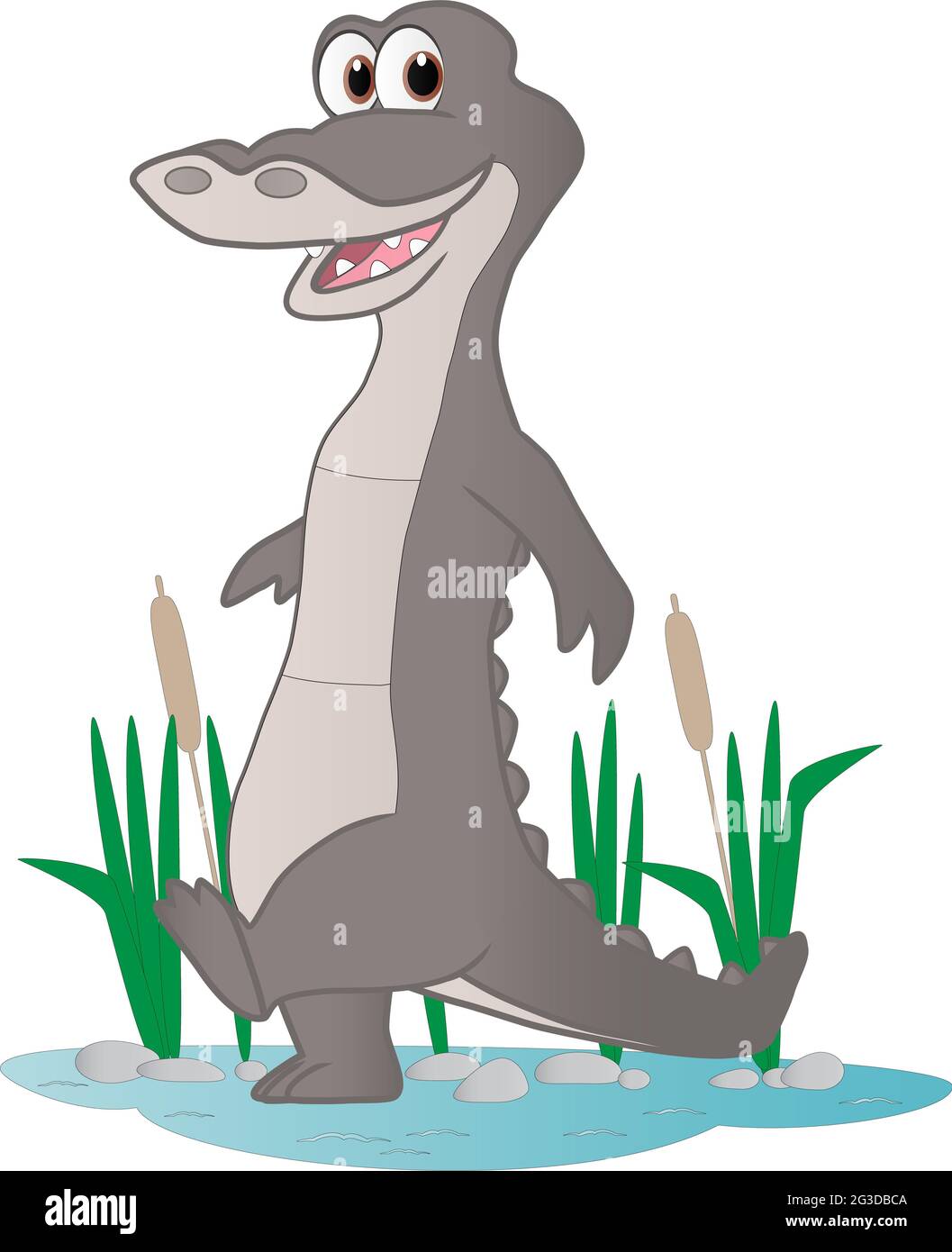 Cartoon illustration of a friendly crocodile Stock Photo - Alamy