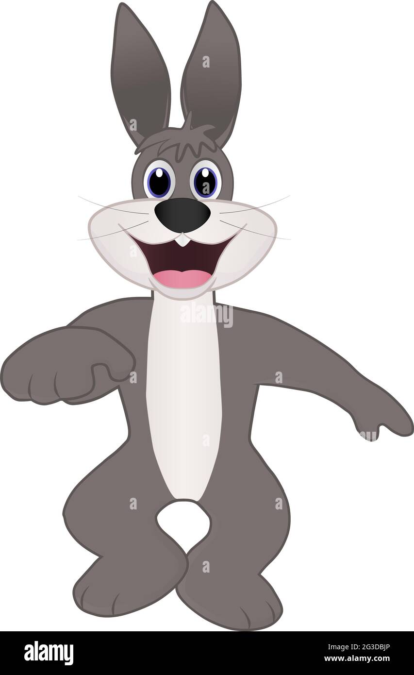 Cartoon illustration of a friendly rabbit Stock Photo - Alamy