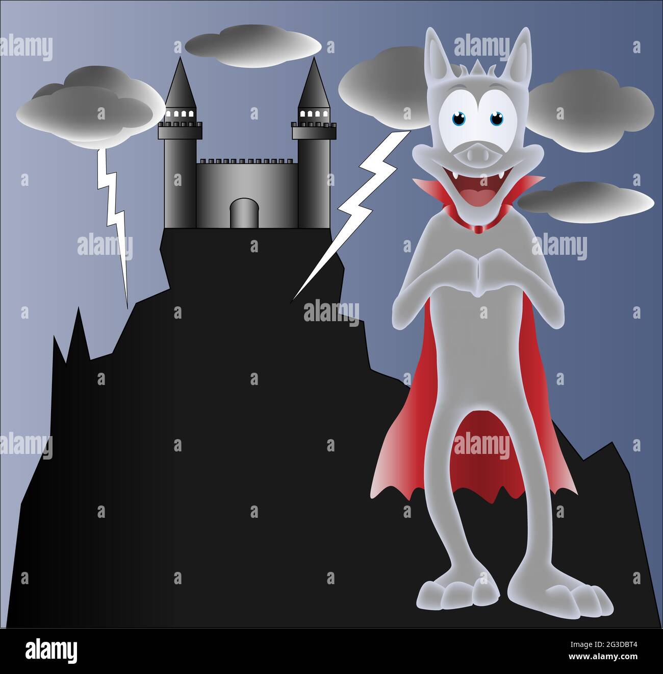 Cartoon illustration of a funny bat Stock Photo - Alamy