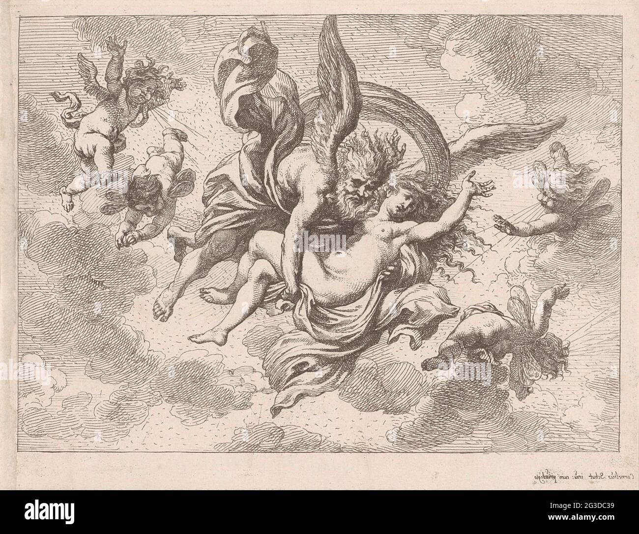 Boreas and Oreithyia. Boreas flies away with the desperate Oreithyia in ...
