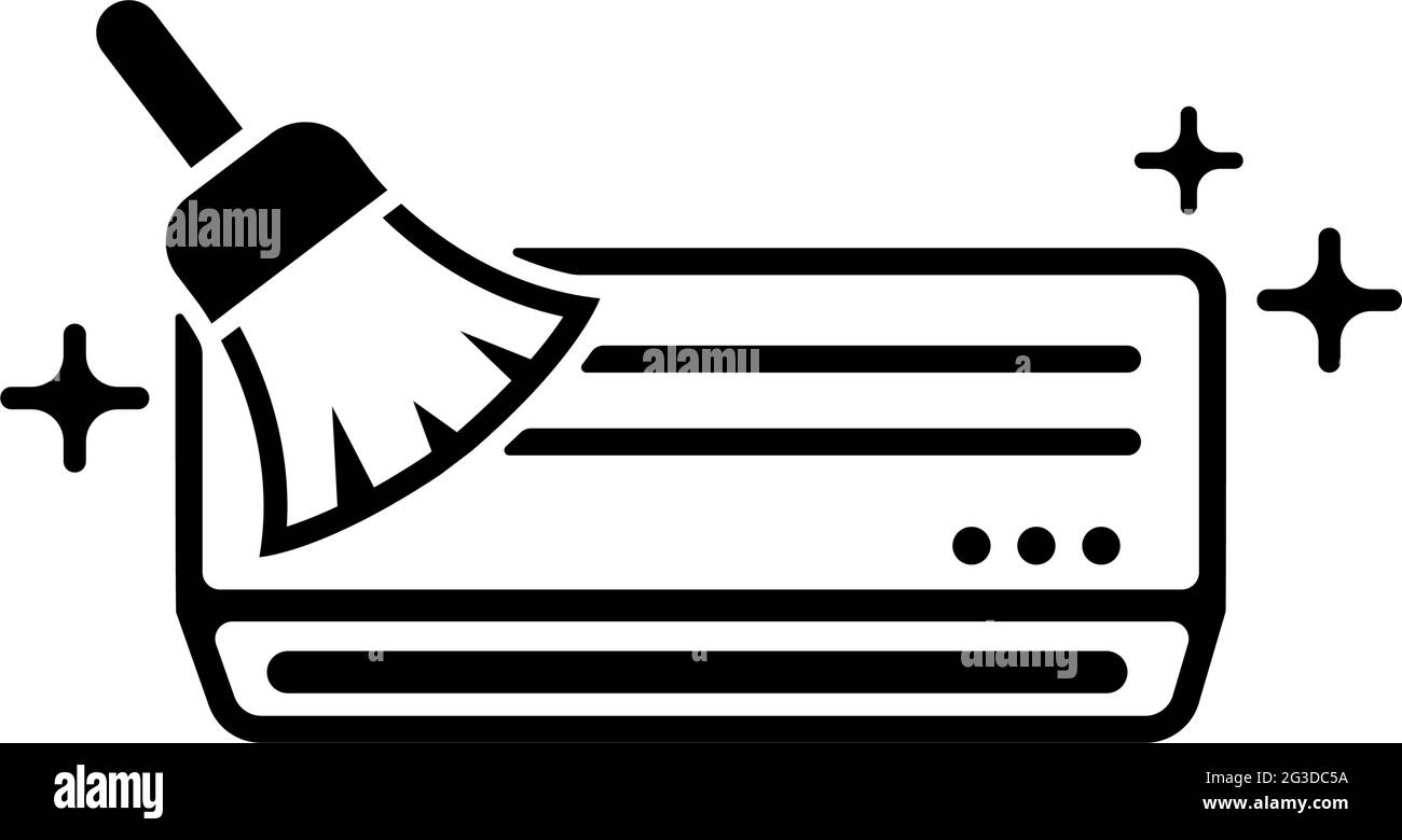 AC ( air conditioner ) cleaning vector icon illustration Stock Vector ...