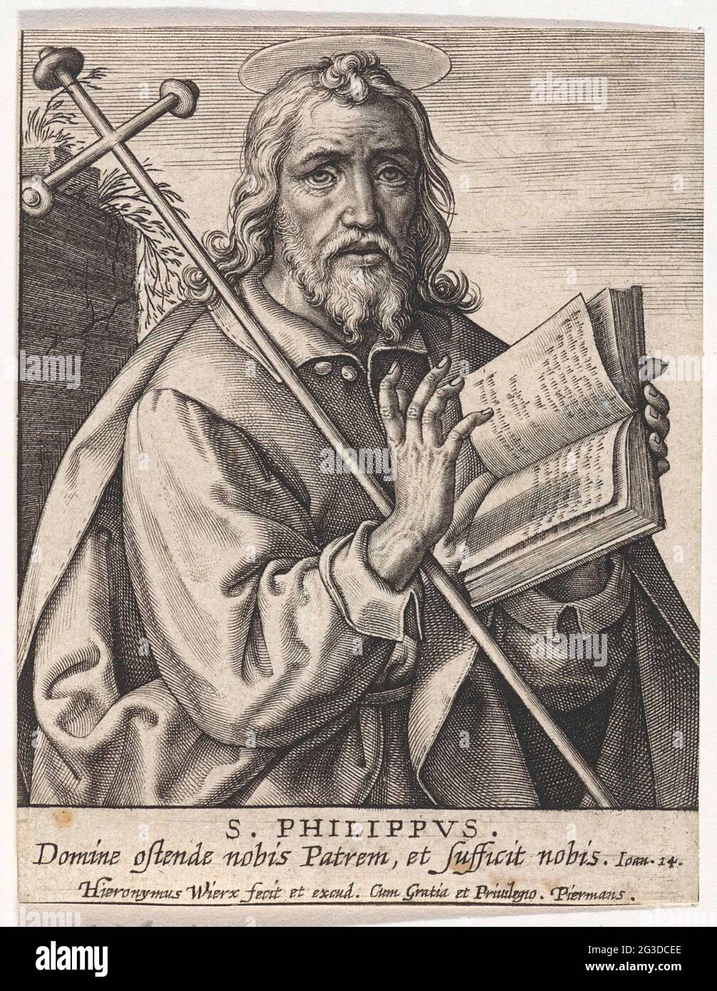 H. Filipus; S. Philippvs. The apostle Philip, with a opened book and a ...