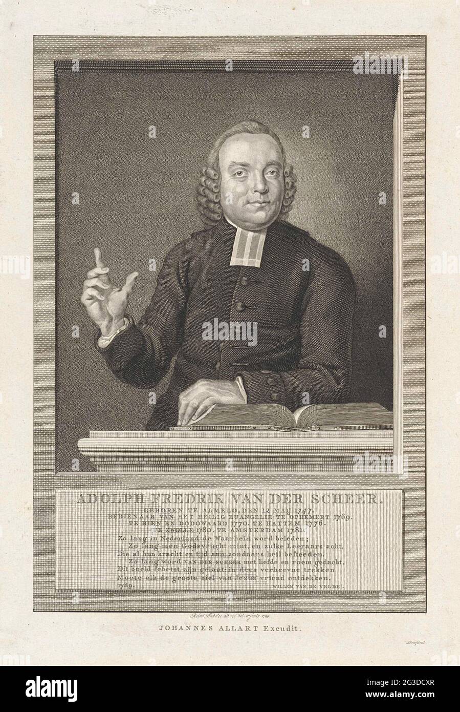 Portrait of Adolf Frederik van der Scheer. Portrait of the preacher ...