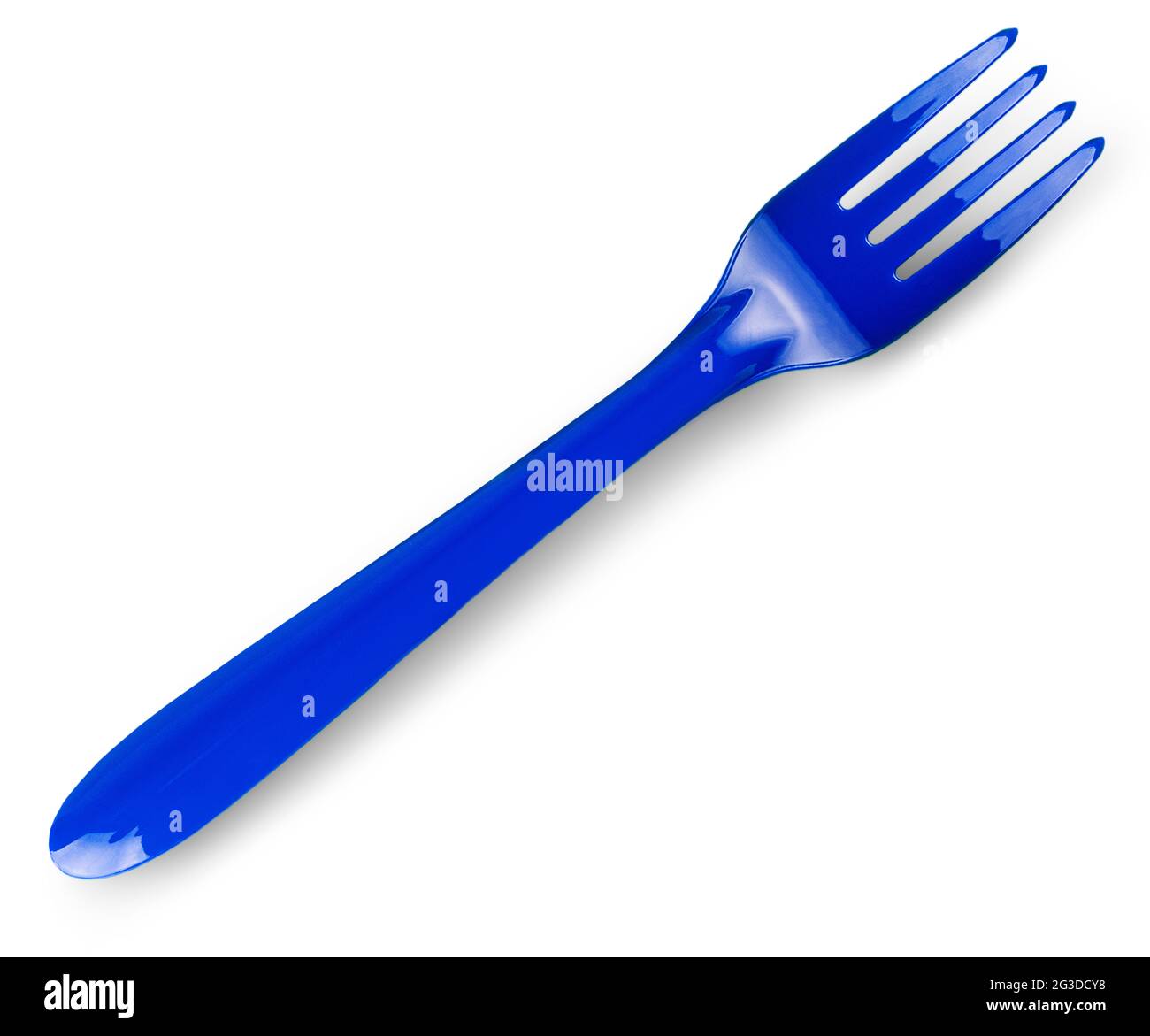 The colored plastic fork isolated on white background.. Top view Stock ...