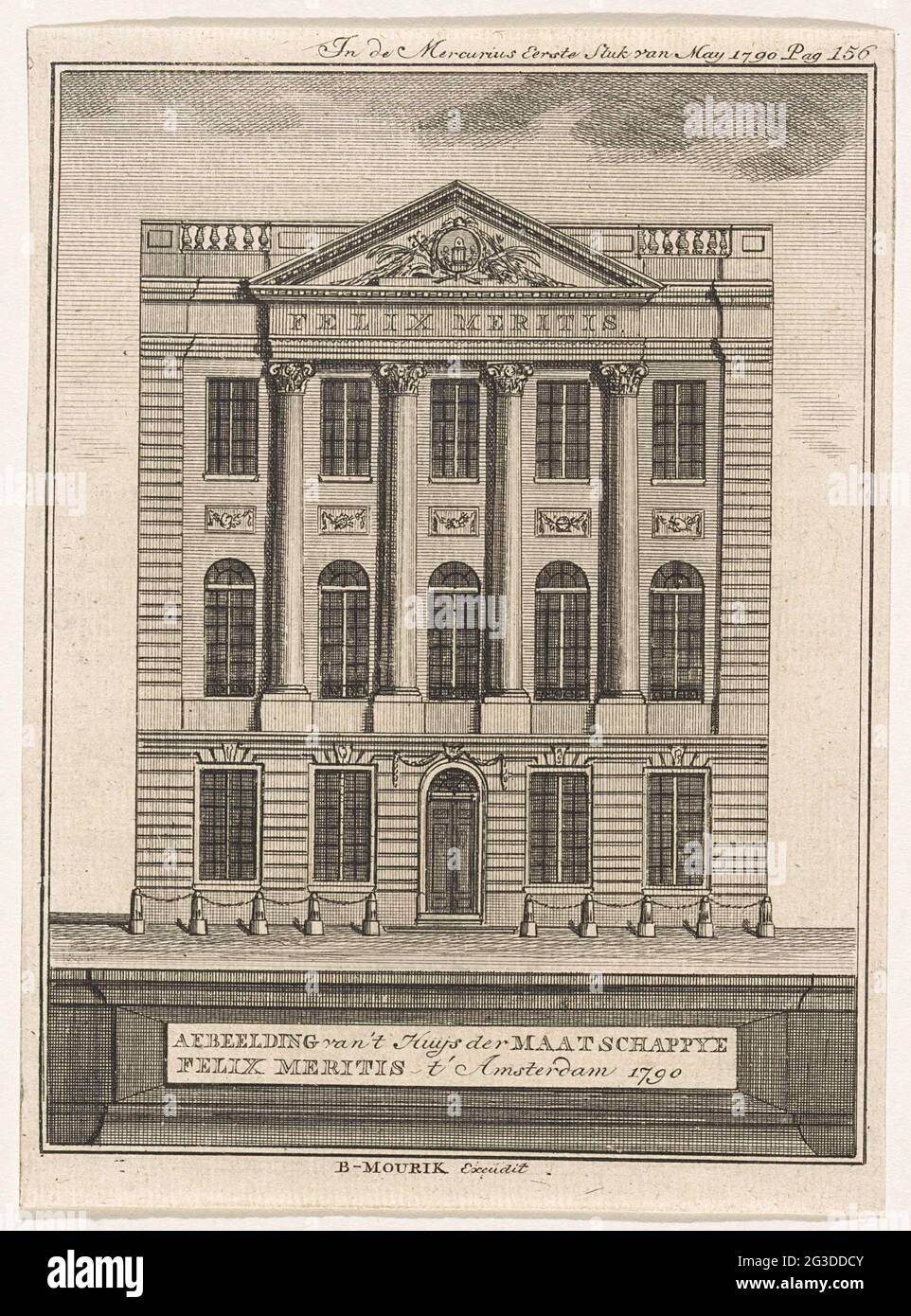 Façade of Felix Meritis, 1790; Image of 't Huys der sizeschaappye Felix ...
