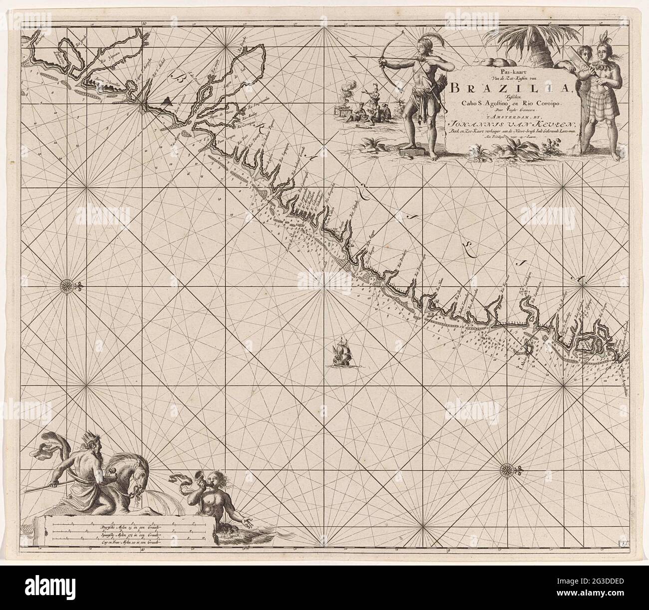 Pass card of a part of the east coast of Brazil; PAS card from the sea ...