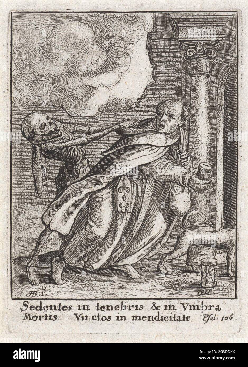 The monk and death; Dance dance. Death pulls the monk to his piping ...