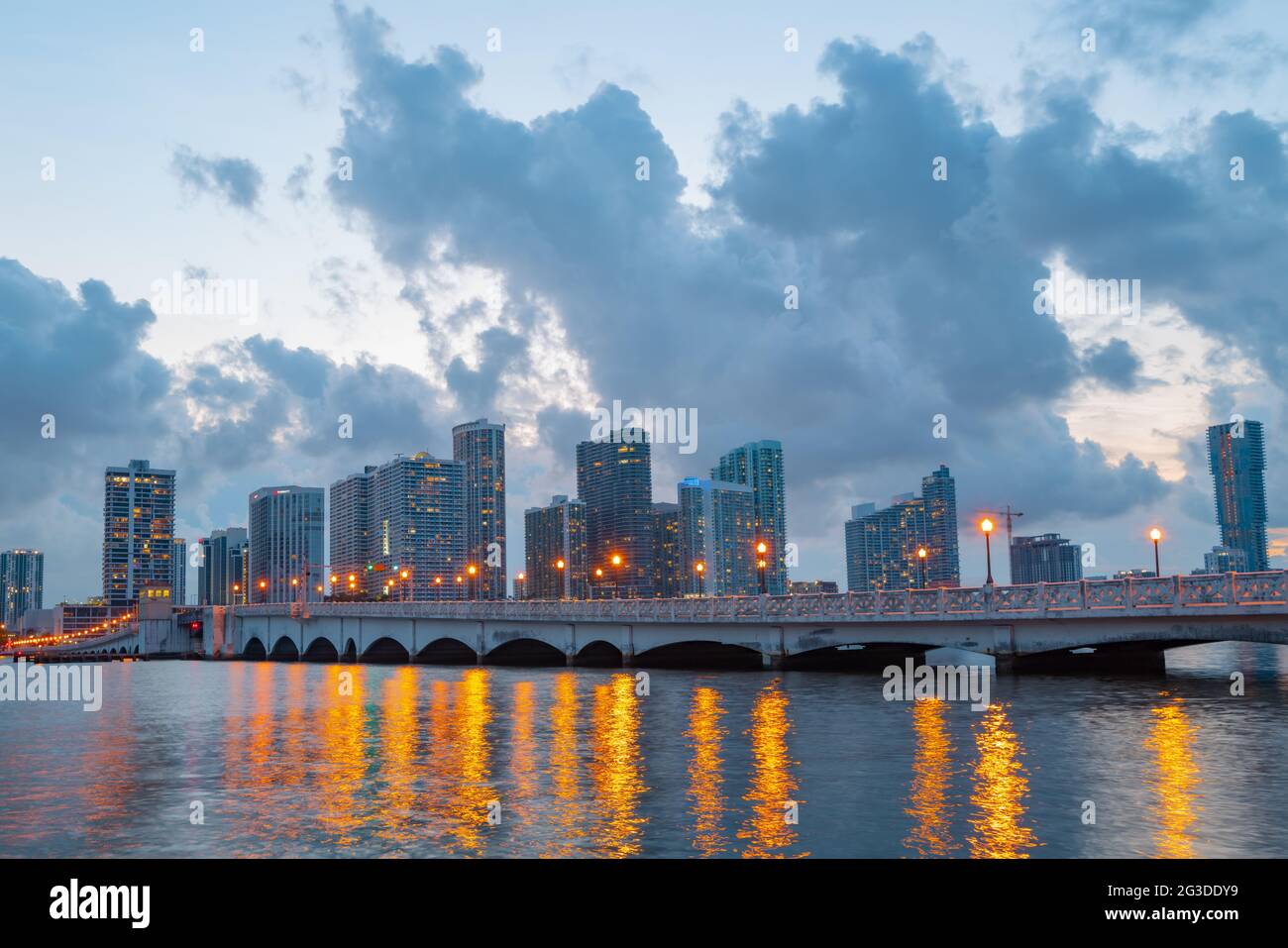 Venetian Causeway, Venetian Islands, Biscayne Bay, Miami, Florida Stock ...