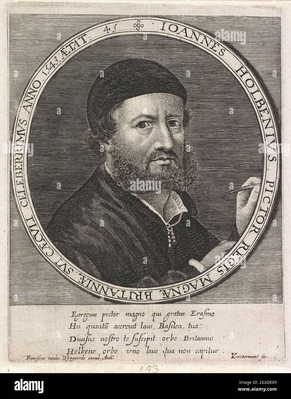 Portrait of Hans Holbein (II). Portrait of the painter Hans Holbein (II ...