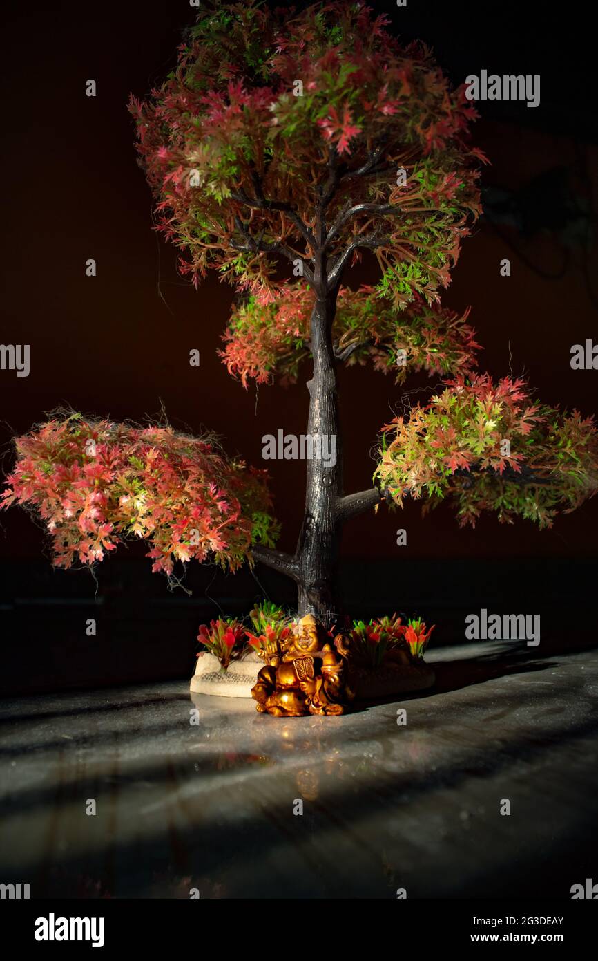 Laughing Buddha Statue on under the Tree. Statue of Laughing Buddha ...