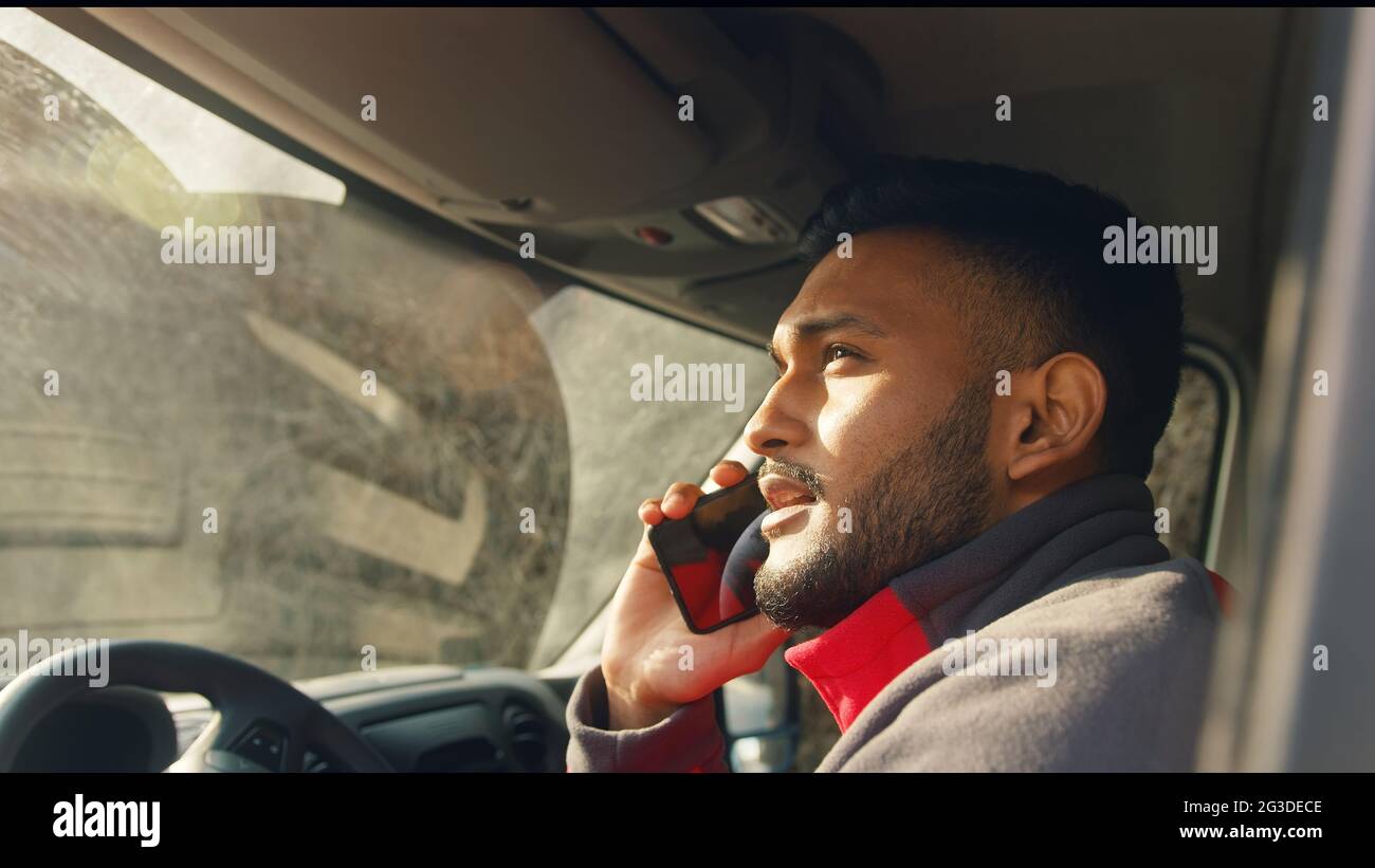 Delivery man driving his van hi-res stock photography and images - Alamy