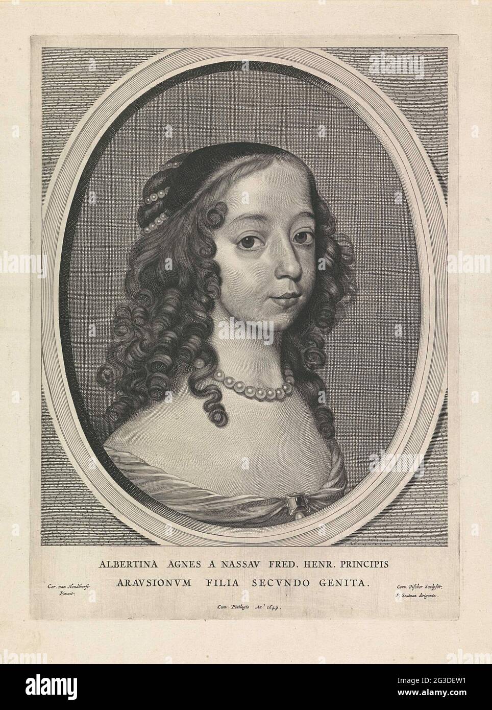 Portrait of Albertine Agnes, Princess of Orange; Fredericus Henricus ...