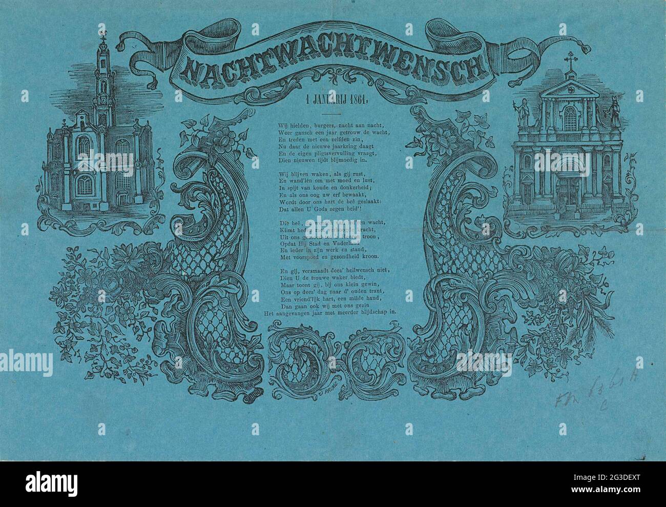 New Year's wish from the Amsterdam night watch for the year 1861 ...