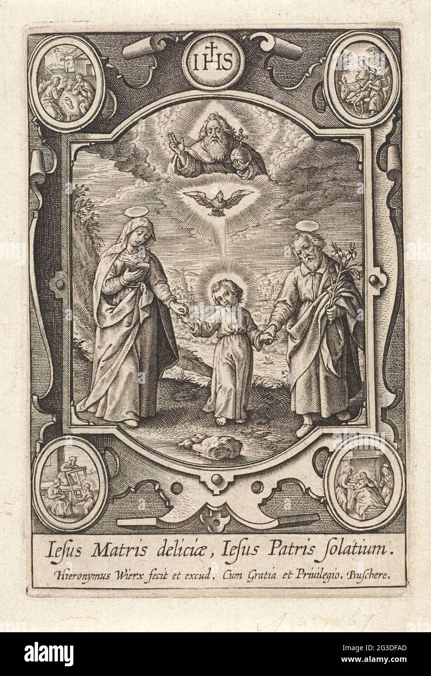 Earth and heavenly trinity. Landscape with the Christ child, amid Maria ...