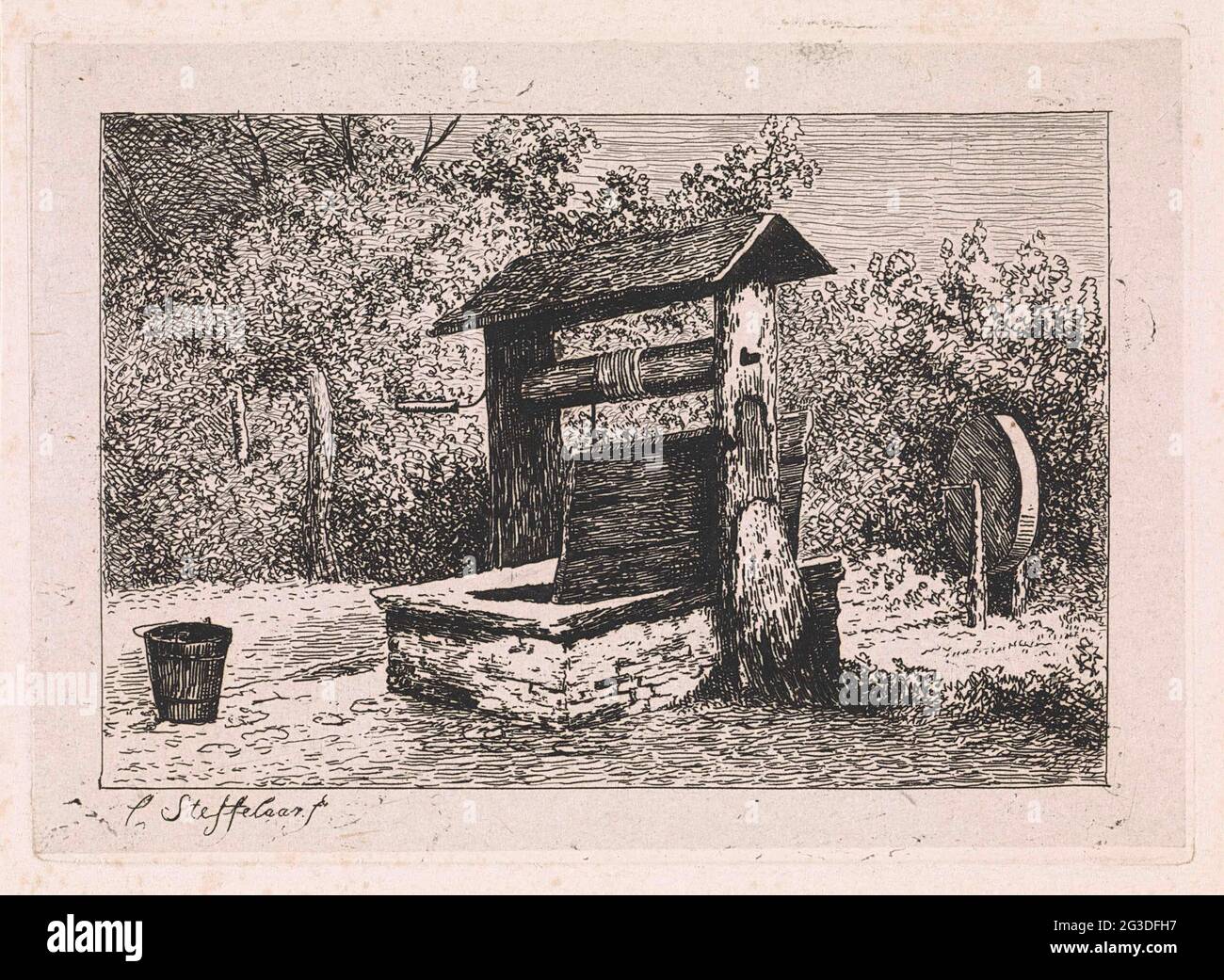 Water well with windlass; Fifth suite. A well with windlass and shelter ...